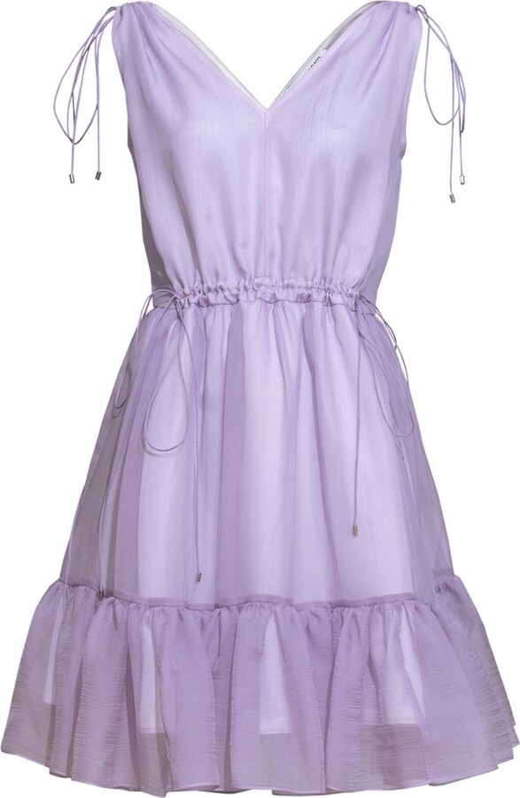 Diana Arno Women's Pink / Purple Cathy Silk Chiffon Minidress In Lilac ...