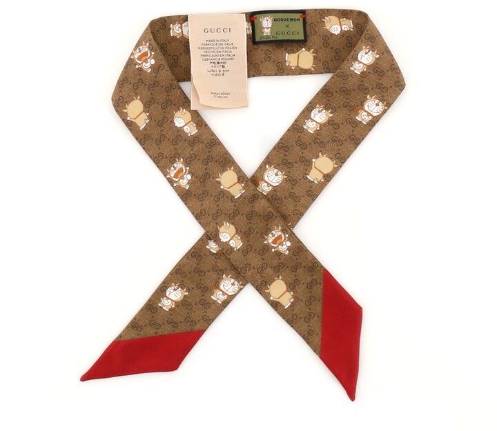 Gucci Doraemon Twilly Printed Silk - ShopStyle Scarves & Wraps