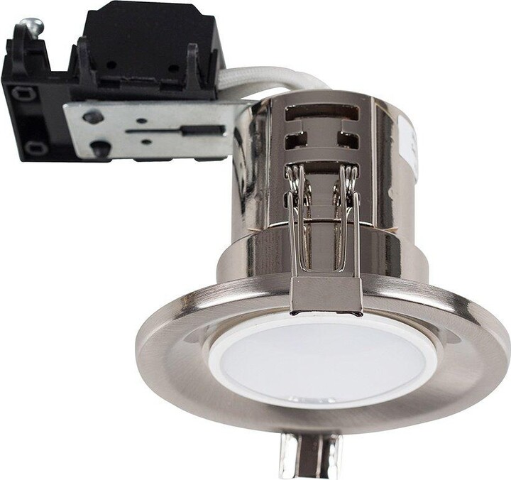 ValueLights Fire Rated Downlight Pack of 10 Silver Ceiling Downlights ...