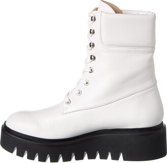 Stuart Weitzman Mila Lift Leather Combat Boots - ShopStyle