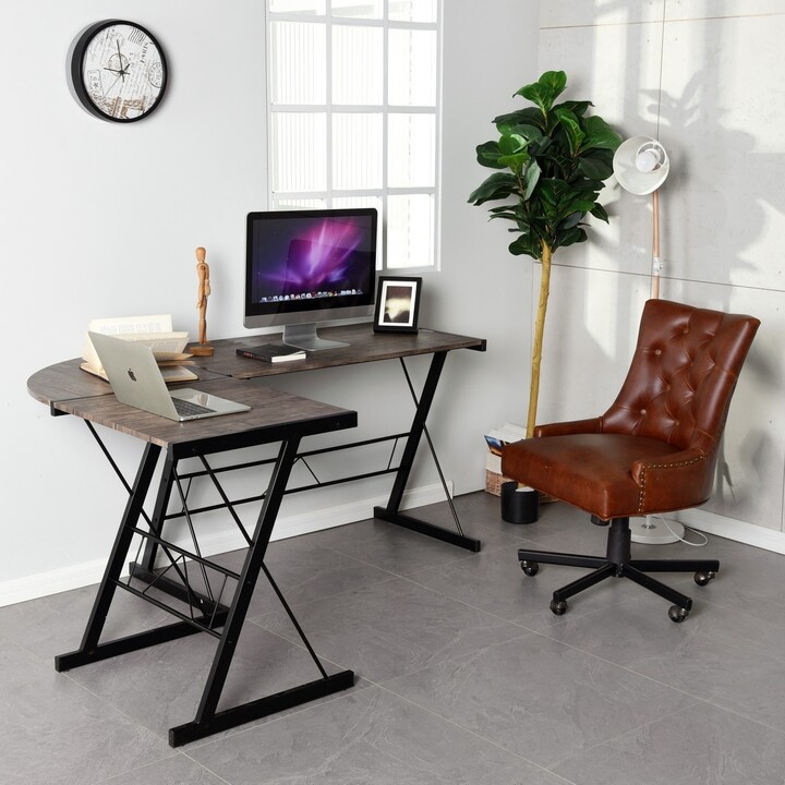 Global Pronex L-Shaped Desk Modern Compute Corner Desk Home Office ...