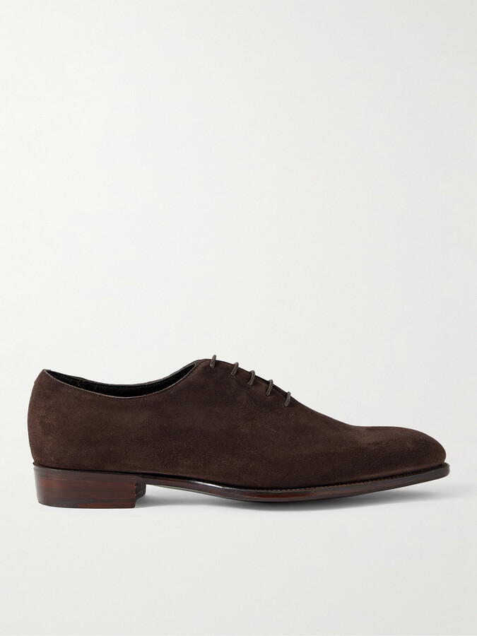 George Cleverley Merlin Whole-Cut Suede Oxford Shoes - ShopStyle