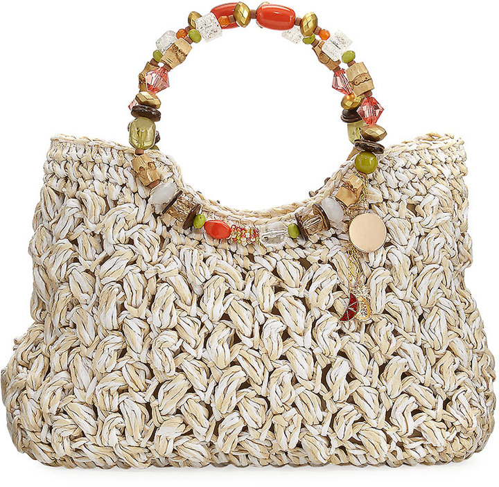 Cappelli Straworld Fruit Charms Crochet Straw Tote Bag, Neutral - ShopStyle