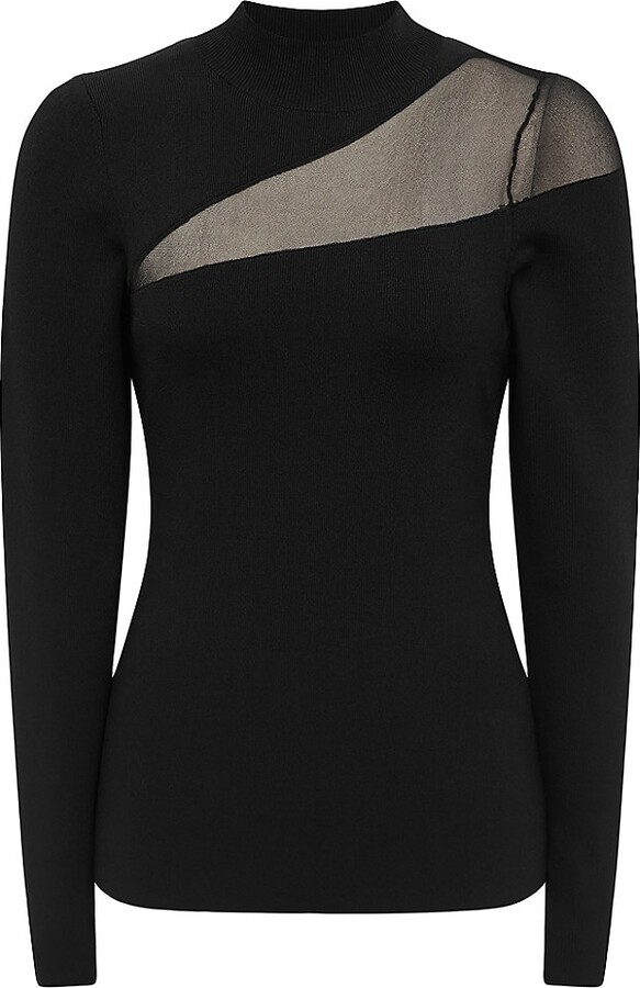 Reiss Davina Mesh Insert Top - ShopStyle