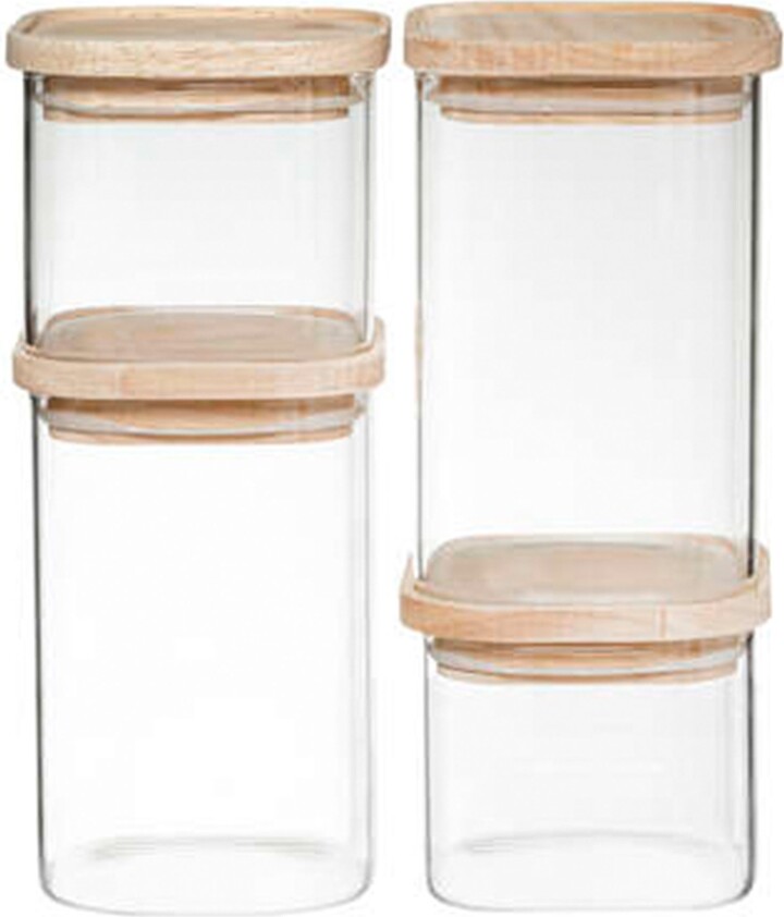 Dunelm Set of 4 Stacking Glass Storage Jars - ShopStyle