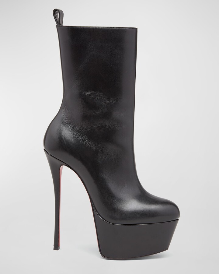 Christian Louboutin Dolly Leather Red Sole Platform Booties - ShopStyle ...