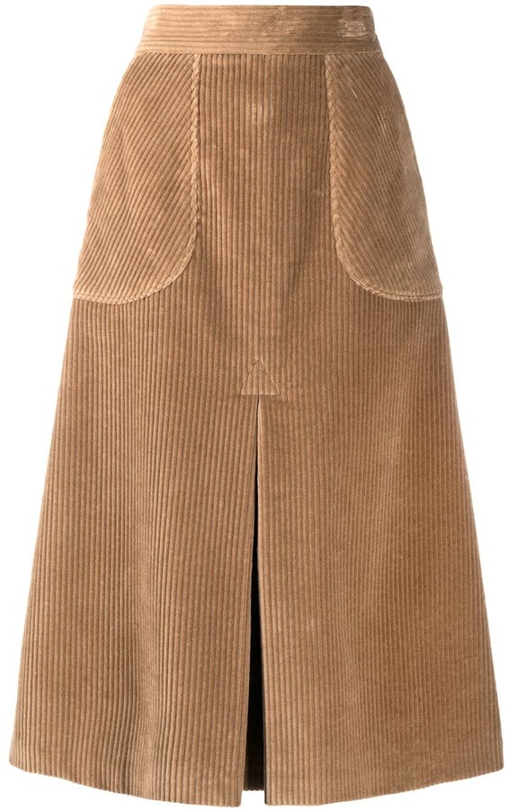 Dolce & Gabbana Corduroy Inverted Pleated Skirt - ShopStyle