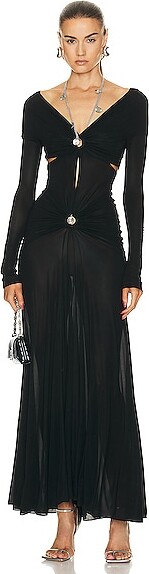 RABANNE Robe Dress in Black - ShopStyle