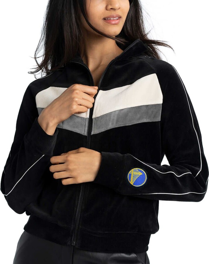 Women's Lusso Black Golden State Warriors Nixie Colorblock Chevron ...