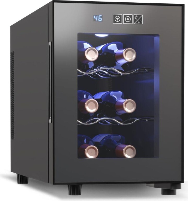 Jinjunye 6 Bottle Wine Cooler Refrigerator, Wine Fridge Small ...