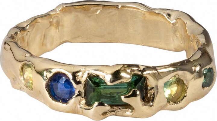 Sade Blake Gold Band With Sapphires And A Tourmaline - ShopStyle Rings
