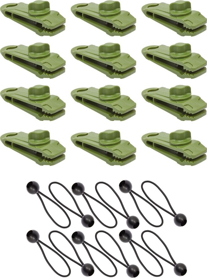 Built Industrial 24 Pcs Heavy Duty Tarp Clips and Ball Bungee Cords ...