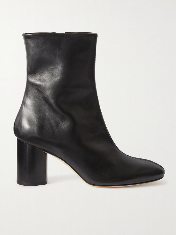 AEYDĒ Alena Leather Ankle Boots - Black - ShopStyle
