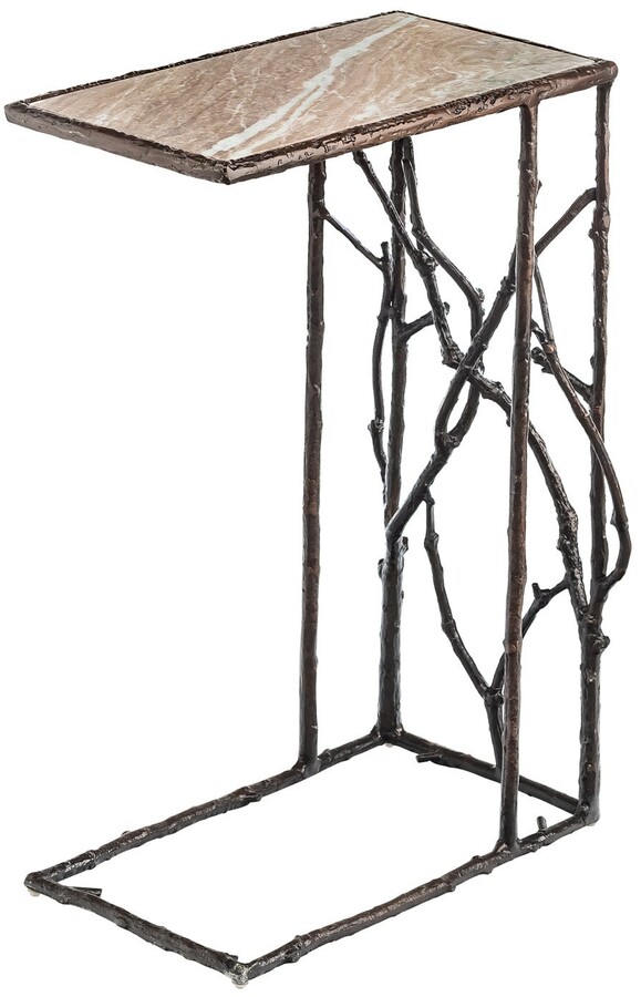 Evergreen Indoor/Outdoor Branchwater Pull-Up Table with Marble Top ...