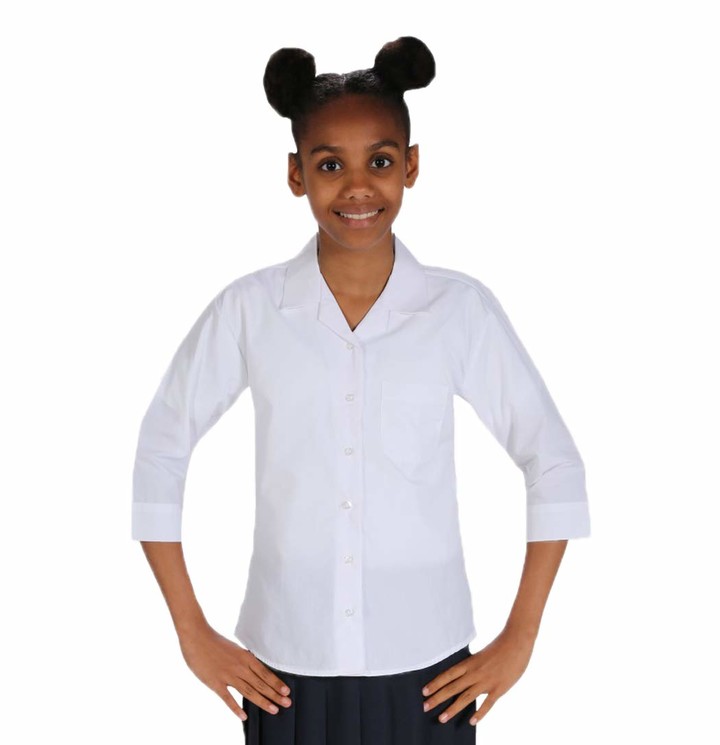 School Uniform 365 Innovation Girls 3/4 Sleeve Revere Blouses - ShopStyle