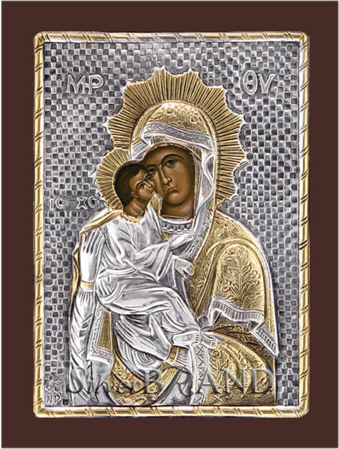 Etsy Virgin Mary Theotokos Akathist Greek Orthodox Silver Icon cm ...