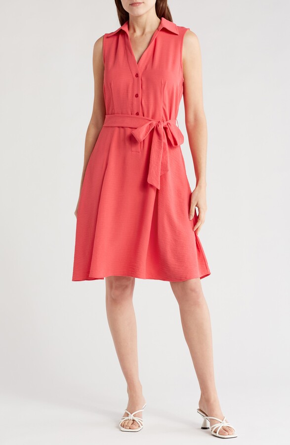 Ellen Tracy Tie Waist Shirtdress - ShopStyle Day Dresses
