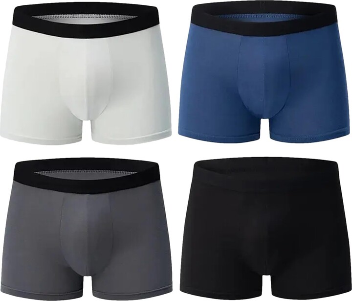 Generic 4 Pack Mens Solid Color Boxer Underwear Swimming Trunks ...