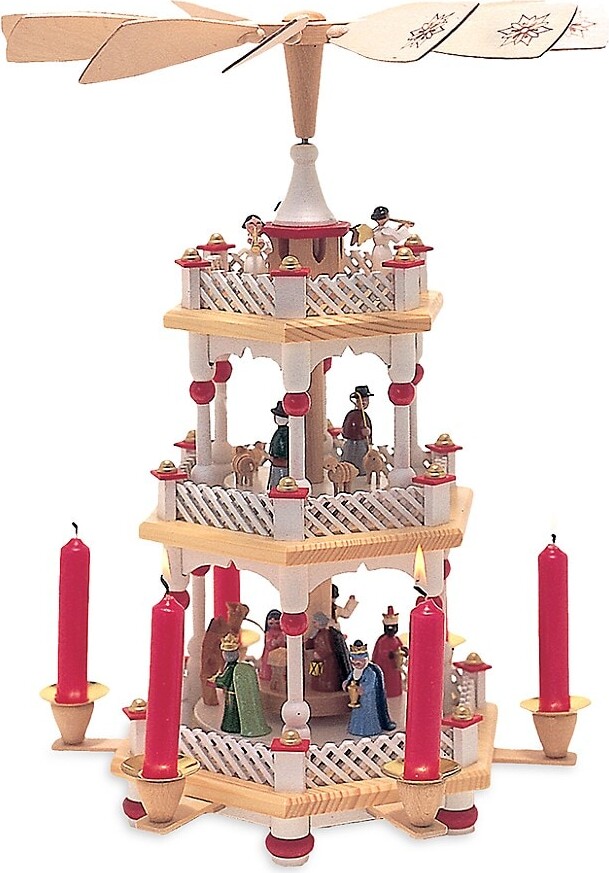 Alexander Taron Richard Glaesser 3-Tier Nativity Scene Wood Pyramid ...