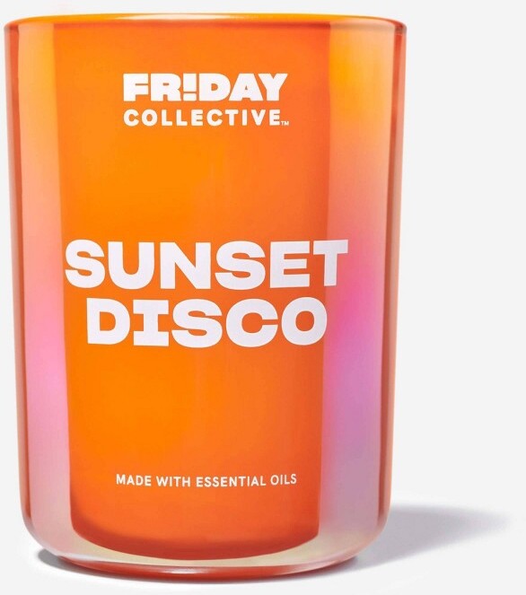 8oz 1-Wick Glass Sunset Disco Candle Orange - Friday Collective - ShopStyle