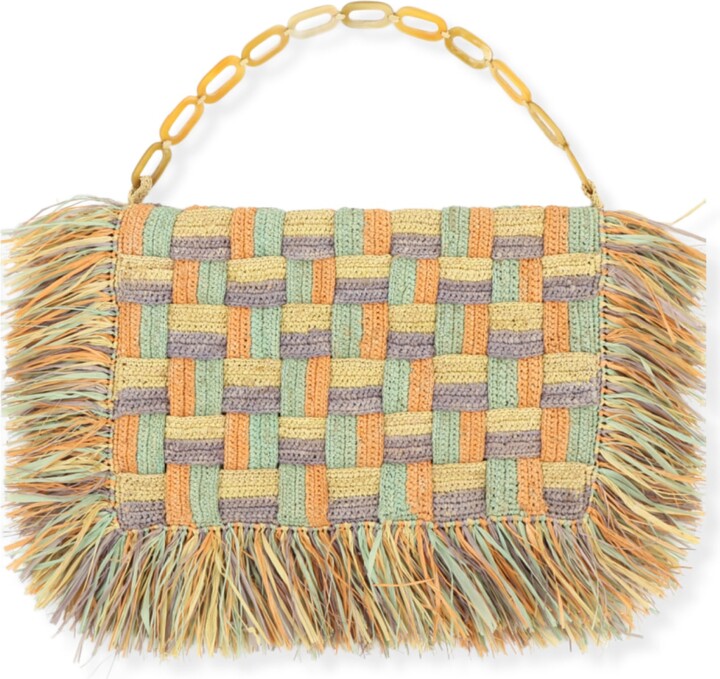 Sanabay Paris Raffia Jumbo Clutch - Pastel - ShopStyle