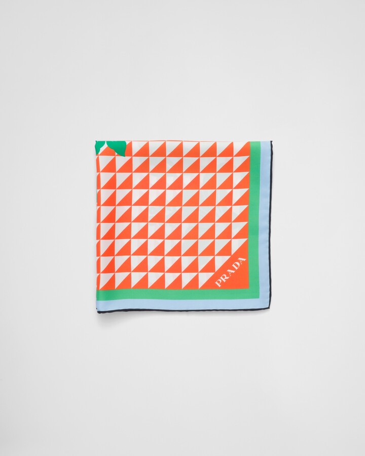 Prada Printed Silk Twill Scarf - ShopStyle Scarves & Wraps