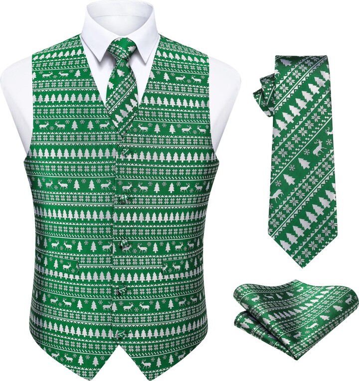 Enlision Men's Fun Christmas Waistcoat Festive Waistcoats Tie Pocket ...