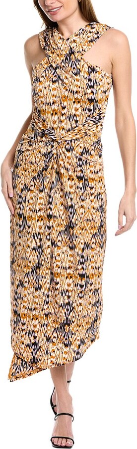 H Halston Crossover Halter Midi Dress - ShopStyle