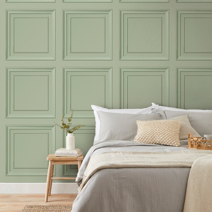 Dunelm Square Panel Sage Wallpaper Sage (Green) - ShopStyle Decor