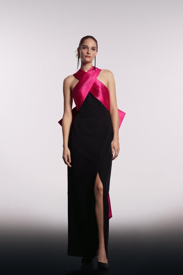 Cross Over Front Bow Back Maxi Dress - ShopStyle