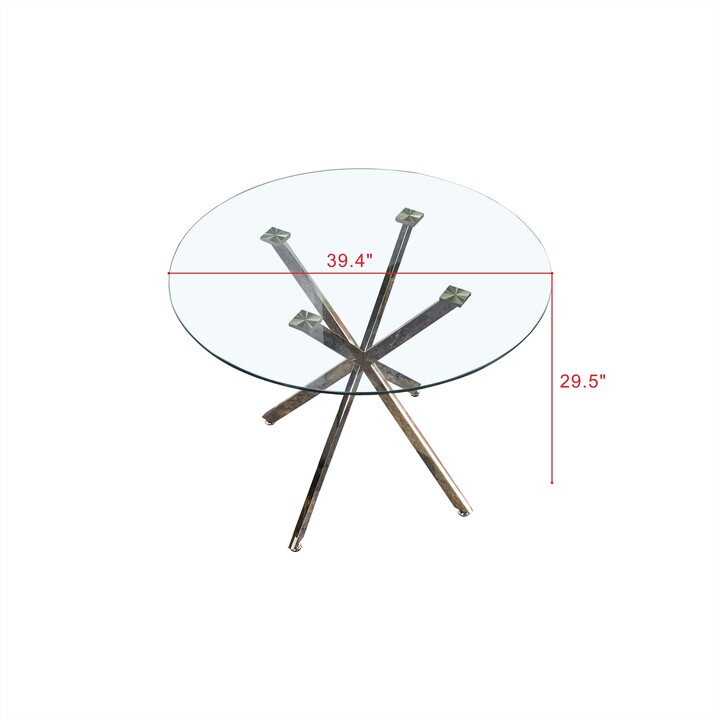 Small Round Glass Table for Dining Room Modern Style - ShopStyle