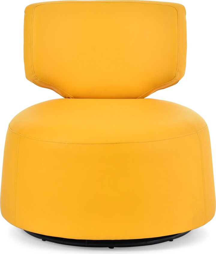 IGEMAN 29" Fancy Wide Swivel Chair with Ergonomic Curved Backrest and ...