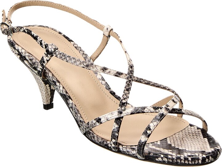 Theory Strappy Python-Embossed Leather Sandal - ShopStyle