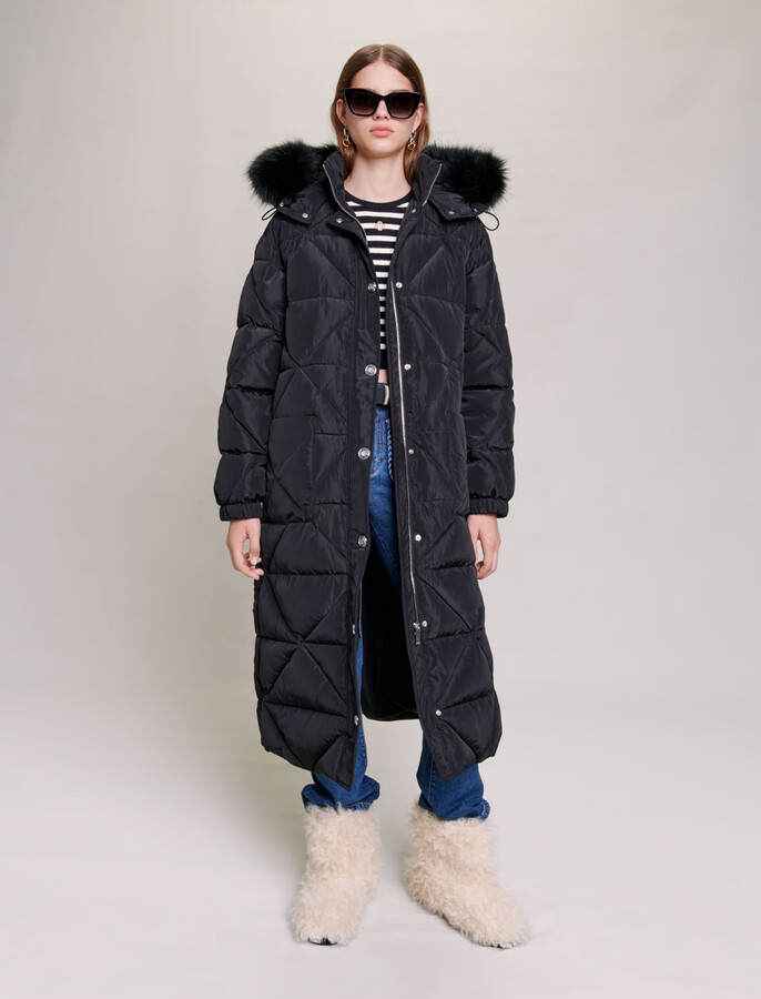 Maje Long padded jacket - ShopStyle Down & Puffer Coats