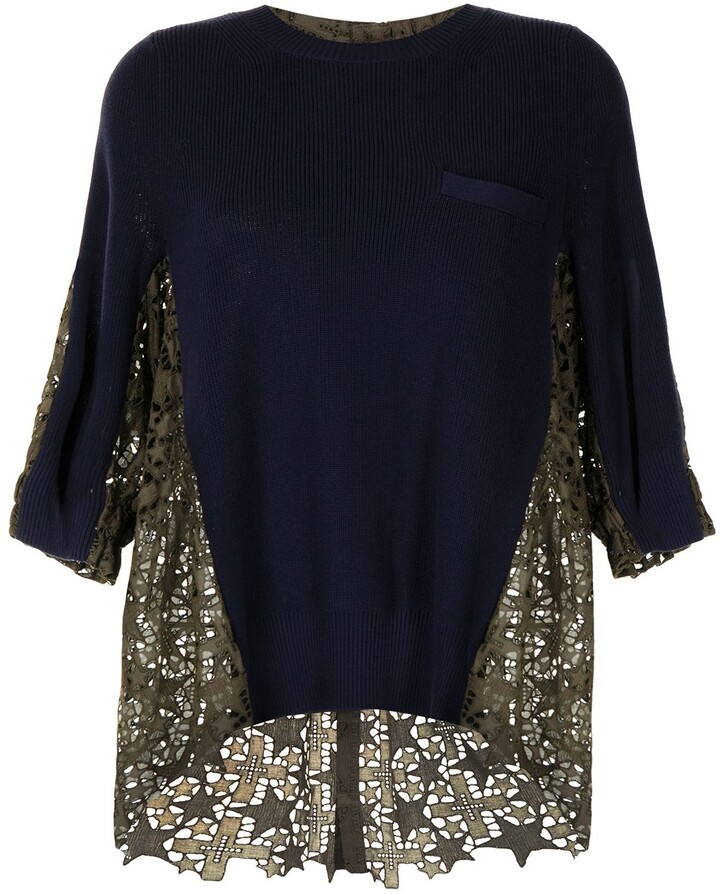 Sacai Cut-Out Panelled Top - ShopStyle