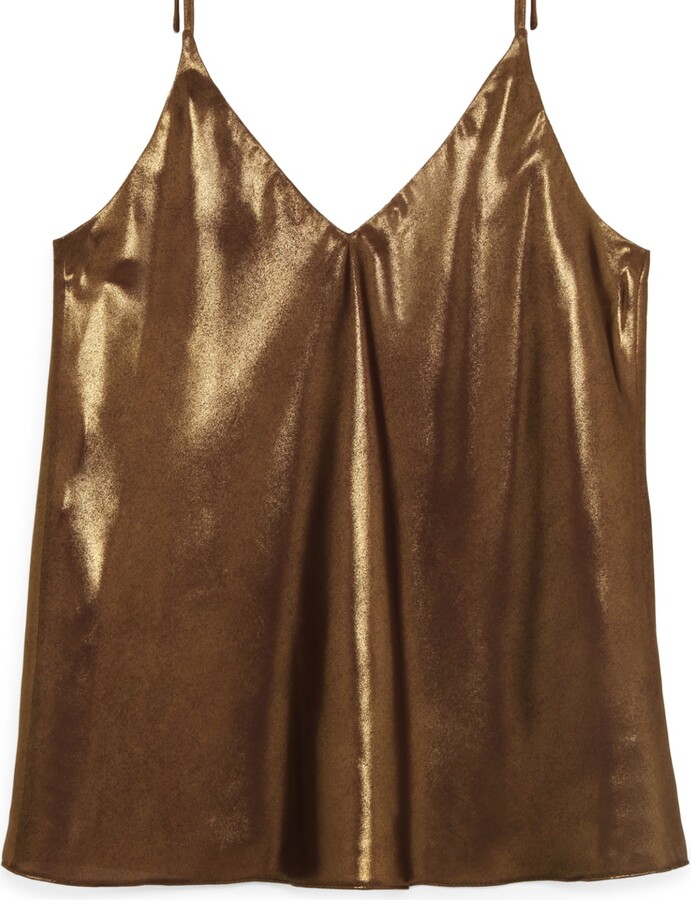 La Fixé Cosette Bronze Metallic Cami Top - ShopStyle