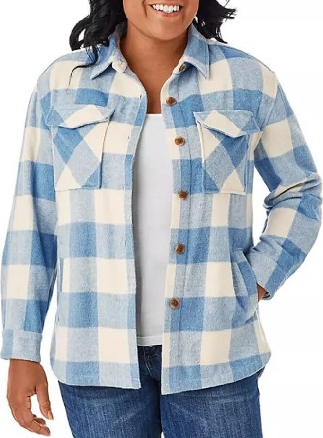 Member's Mark Women's Plaid Shacket - ShopStyle Tops