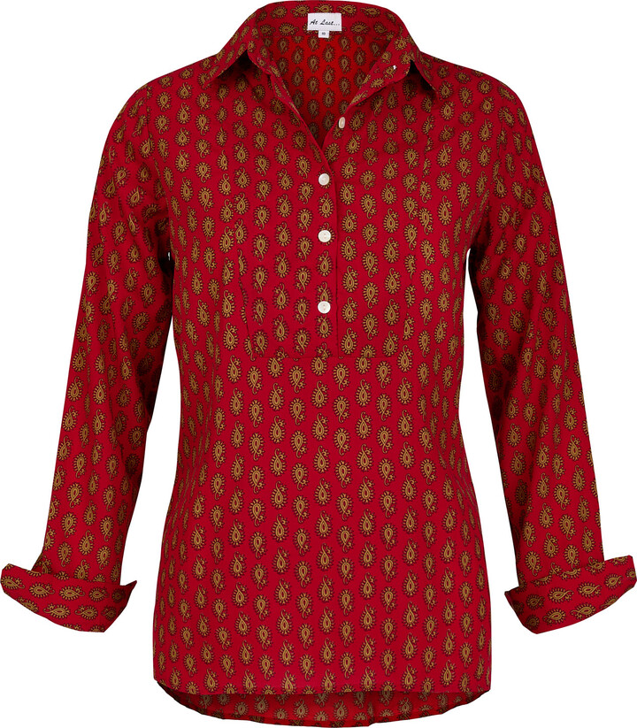 AtLAST Soho Shirt In Red Paisley - ShopStyle Tops