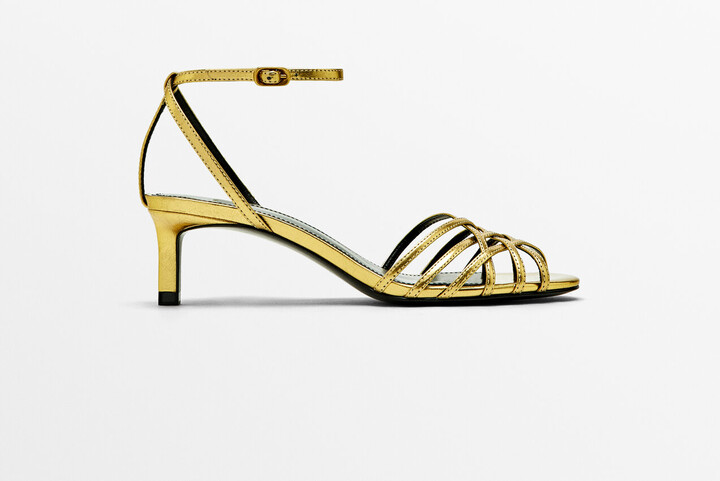 Massimo Dutti Heeled Cage Sandals - Studio - ShopStyle