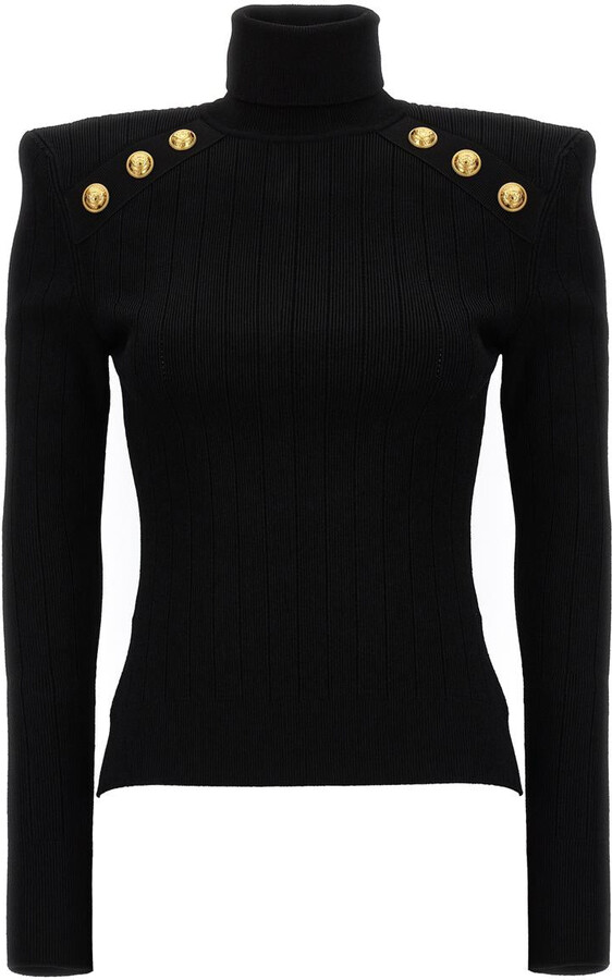 Balmain Gold button sweater - ShopStyle