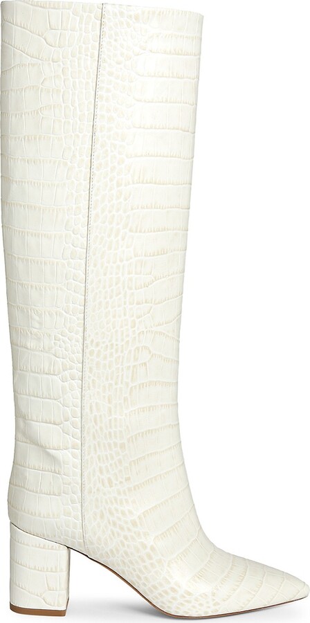 Paris Texas Anja 70MM Crocodile-Embossed Leather Knee-High Boots ...