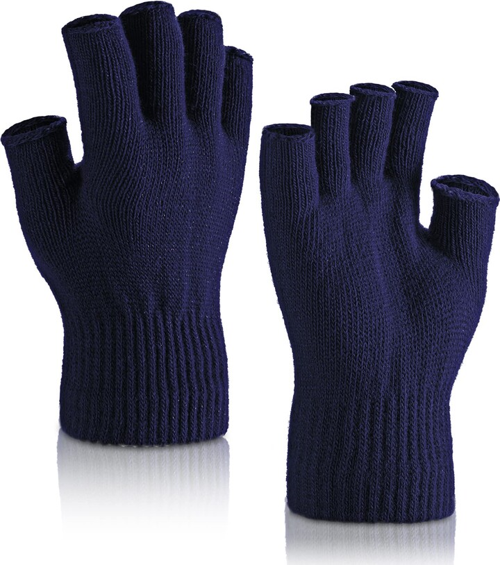 SATINIOR 2 Pair Wrist Fingerless Gloves Half Gloves Fingerless Mittens ...