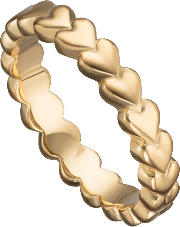 Lily Charmed Gold Plated Heart Stacking Ring - ShopStyle