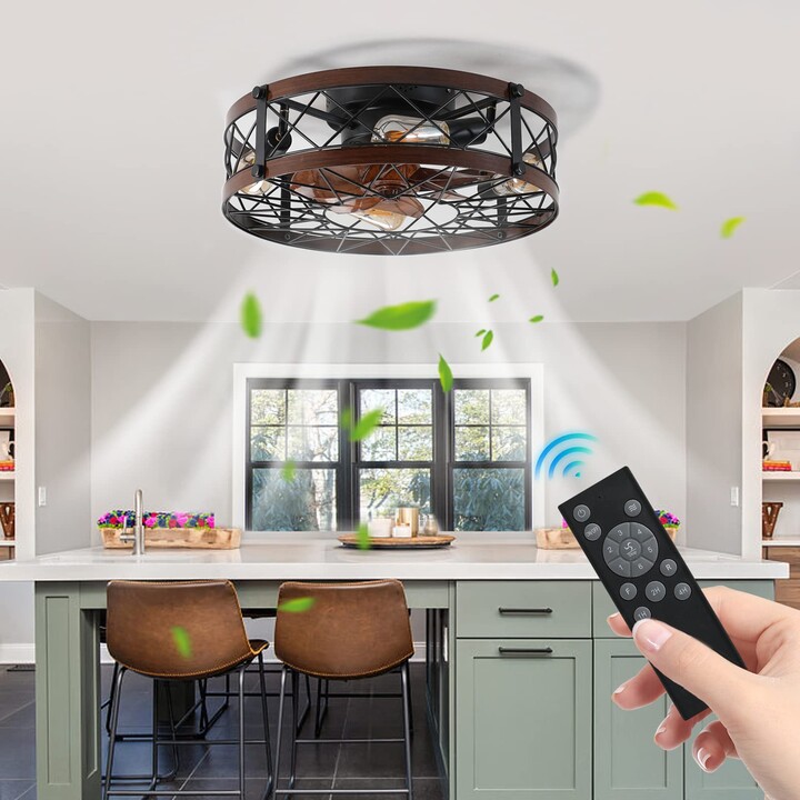 Sumkea Retro Small Ceiling Fan with Light Remote Control - ShopStyle
