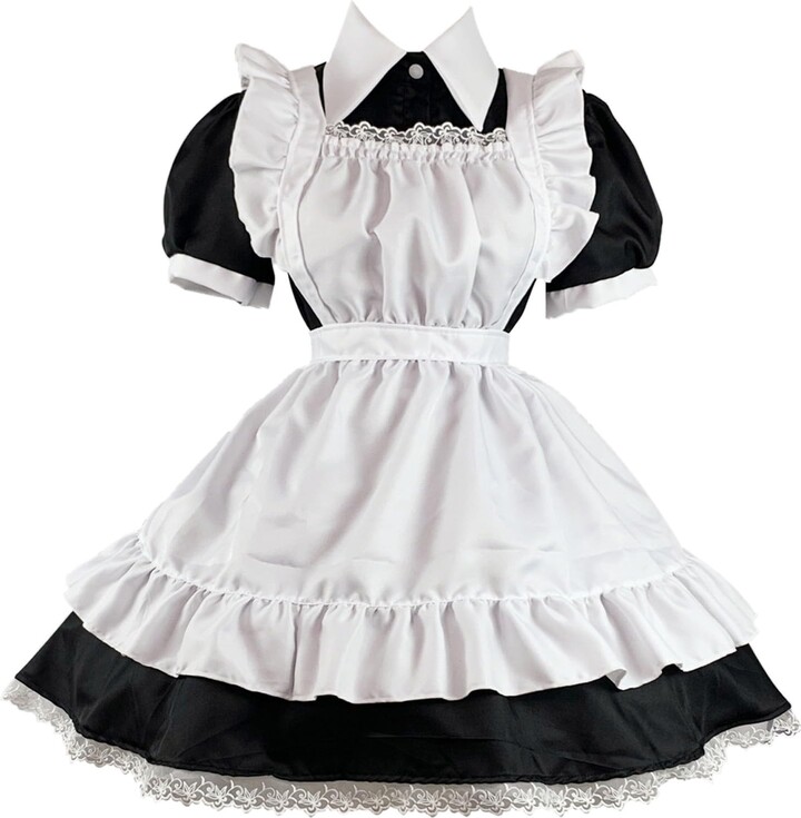 Soolike Maid Dress Women's French Maid Outfit Fancy Dress Costume Plus ...