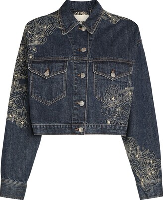 Patch Embroidered Cotton Denim Jacket - ShopStyle