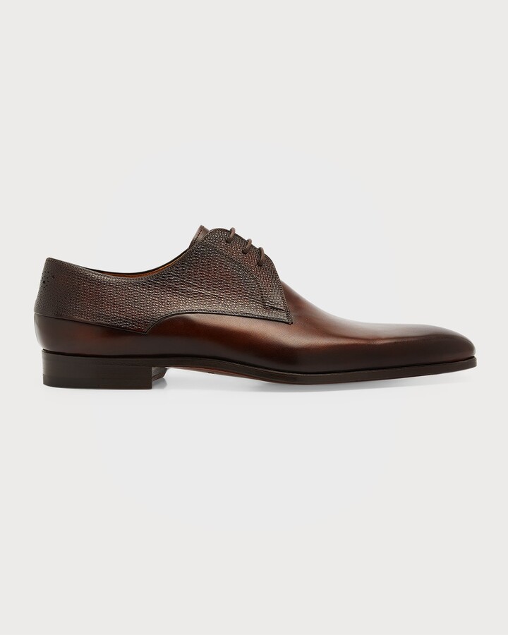 Magnanni Men's Half-Textured Leather Derby Shoes - ShopStyle