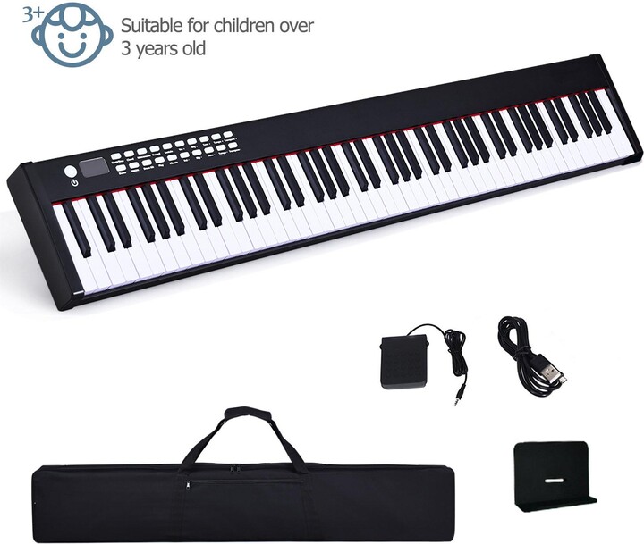 M7984700072914 Portable 88 Keys Digital Piano Electronic Keyboard with ...