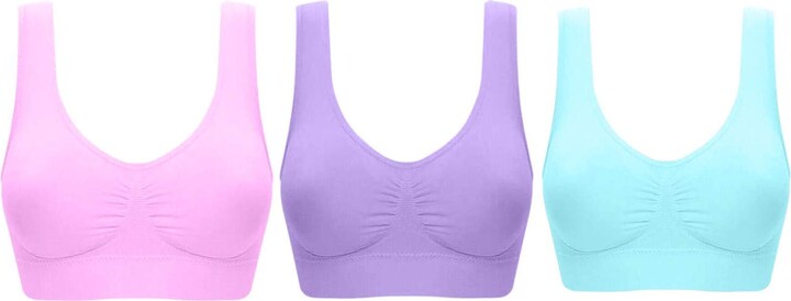 UtopyaUK 3 Pack Comfort Bra Padded Women Girls Crop Top Seamless Sleep ...