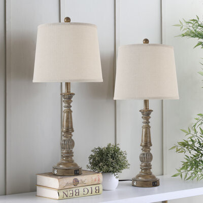 Bay Isle Home Resin Table Lamps with USB A+C Ports(Set of 2) - ShopStyle